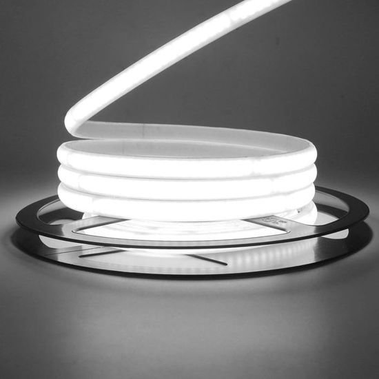 KISUFU 220V Ruban LED COB, 240LEDs/m Bande LED Neon IP65 Etanche 10cm ...