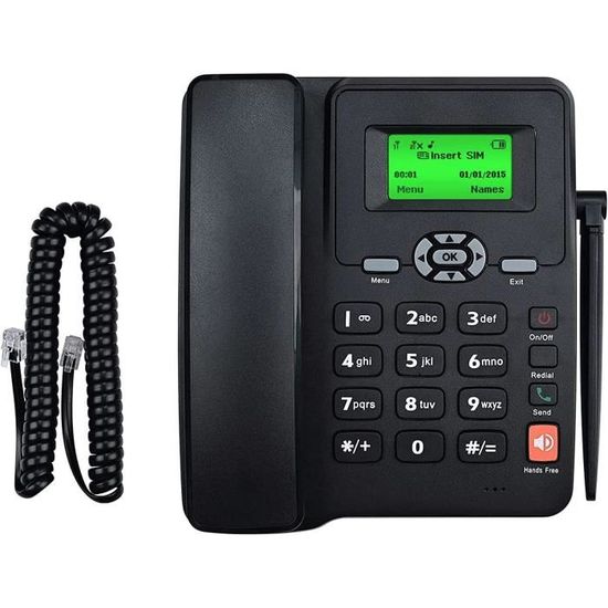 Téléphone de bureau classique GSM quadribande - A373 - Noir - Appel ...