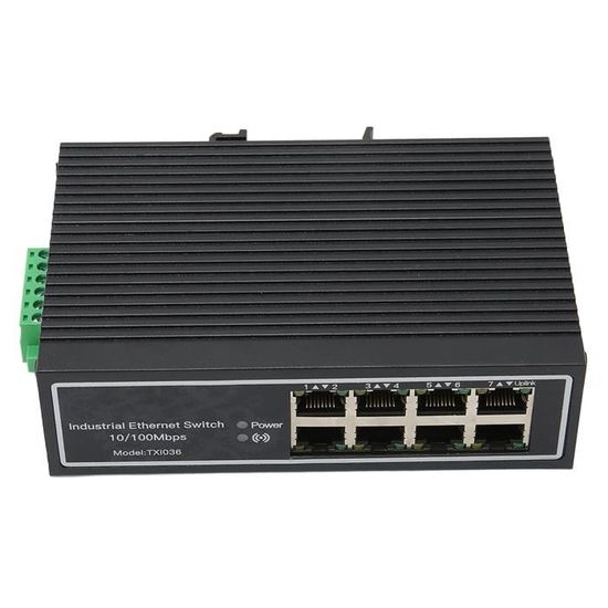 TMISHION Commutateur Gigabit Ethernet Commutateur Ethernet 8 ports -40℃ à 85℃ 10/100Mbps 1.5W ...