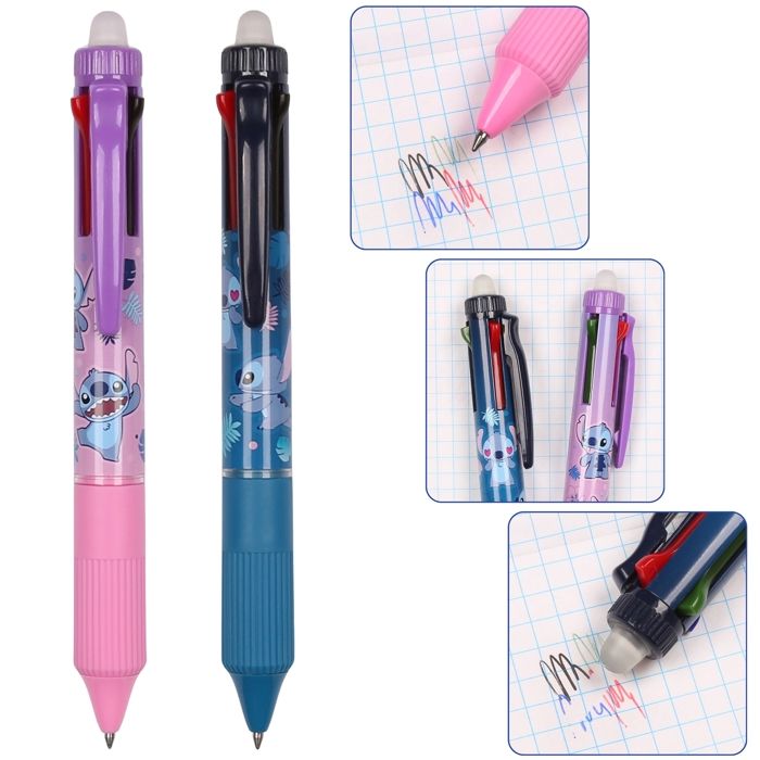 DISNEY Stitch Stylo effaçable avec gomme 4en1, stylo gel automatique ...