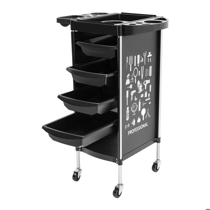 Chariot de salon de coiffure peu encombrant avec 4 tiroirs extensibles ...