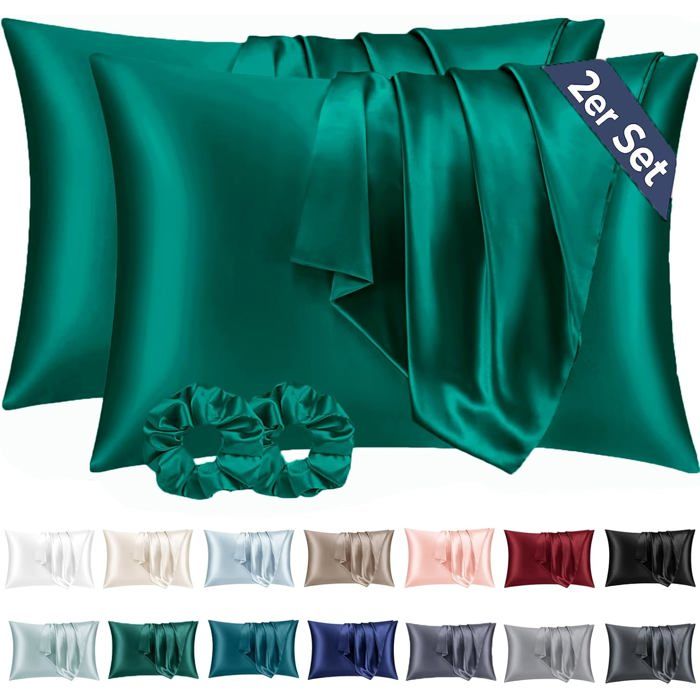 TRAHOO-Taie Oreiller Satin 50x70 Lot de 2,pour Cheveux,Similaire Aux ...