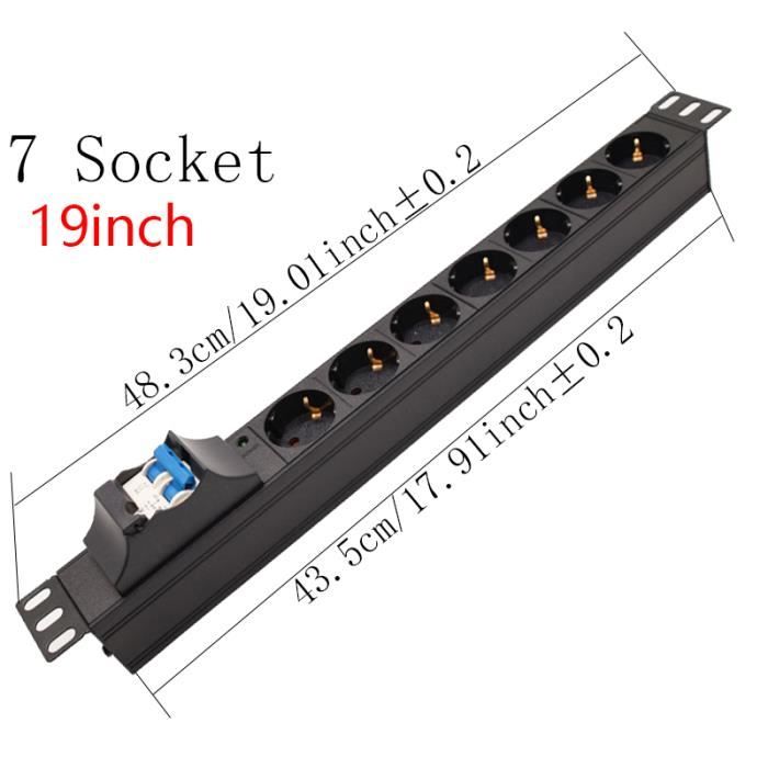 7 douilles 19 pouces-32A 8000W--Prise multiprise UE T1 en alliage d ...