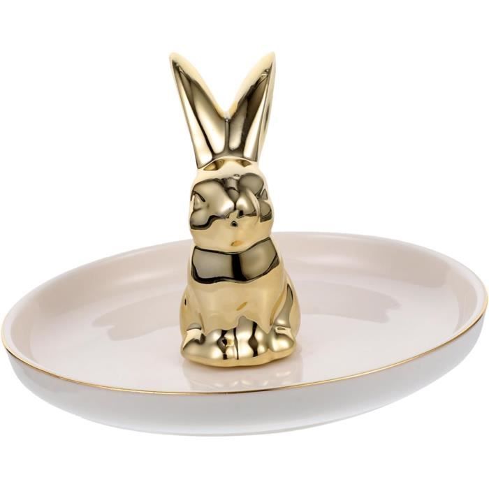 3 Pièces Lapin Bijoux Plateau Décor Lapin Ménage Support De Rangement ...