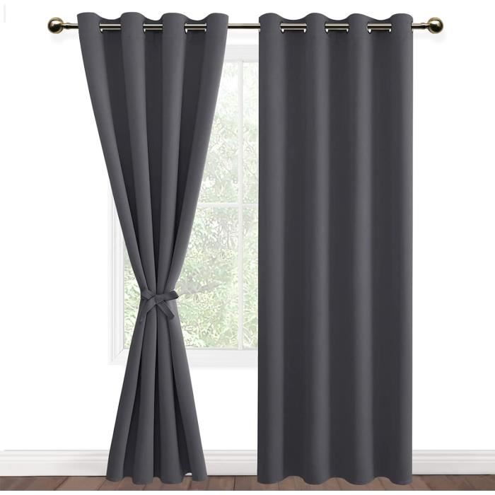 Lot De 2 Rideaux, Opaques Et Occultants, Avec Œillets, Thermiques, Pour ...