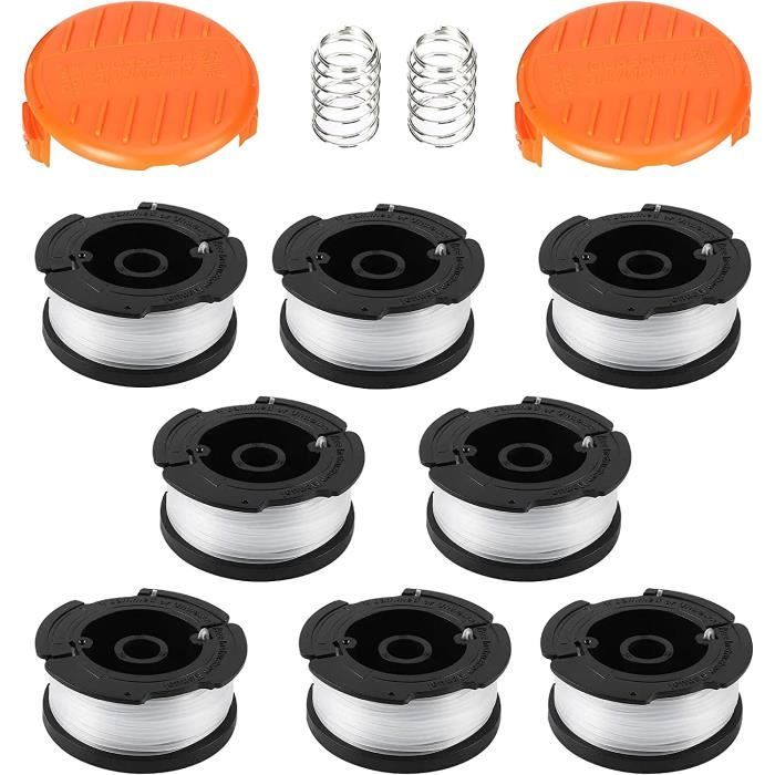Lot de 8 bobines de fil pour débroussailleuse Black & Decker AF-100, 9,1 m 1,65 mm à ...