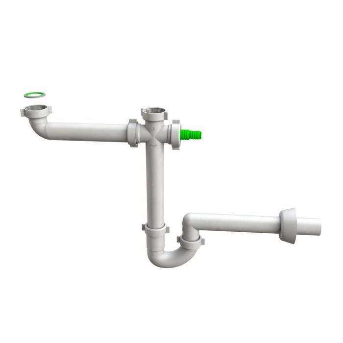 SIPHON D'ÉVIER DOUBLE ENTRÉE AVEC VIDANGE LATÉRALE DE L'APPAREIL ...