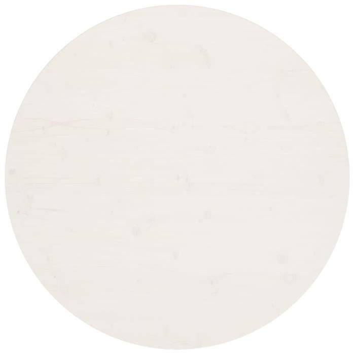 Plateau de table en bois de pin massif blanc Ø90x2,5 cm - DIOCHE - Rond ...