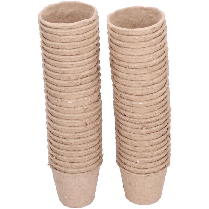 ESTINK Pot de tourbe 50pcs Pots de Tourbe Ronds 6cm Coupe de Pépinière ...