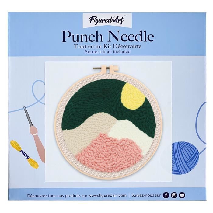Kit de Punch Needle - FIGURED'ART - Modèle Complet - 20x20cm - Inclus ...