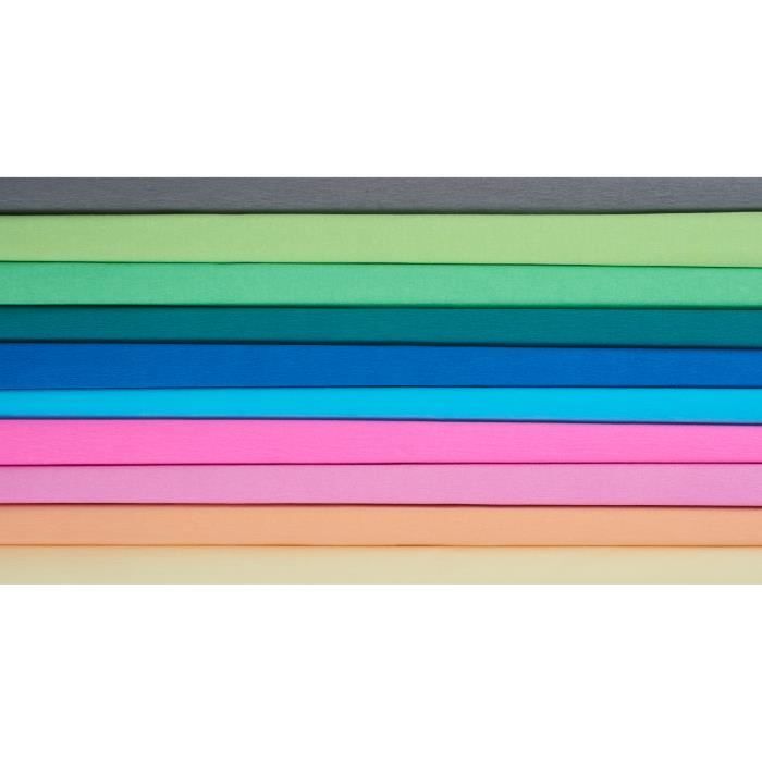 Papier crépon - FOLIA - Assortiment de 10 rouleaux - 200 cm x 50 cm ...