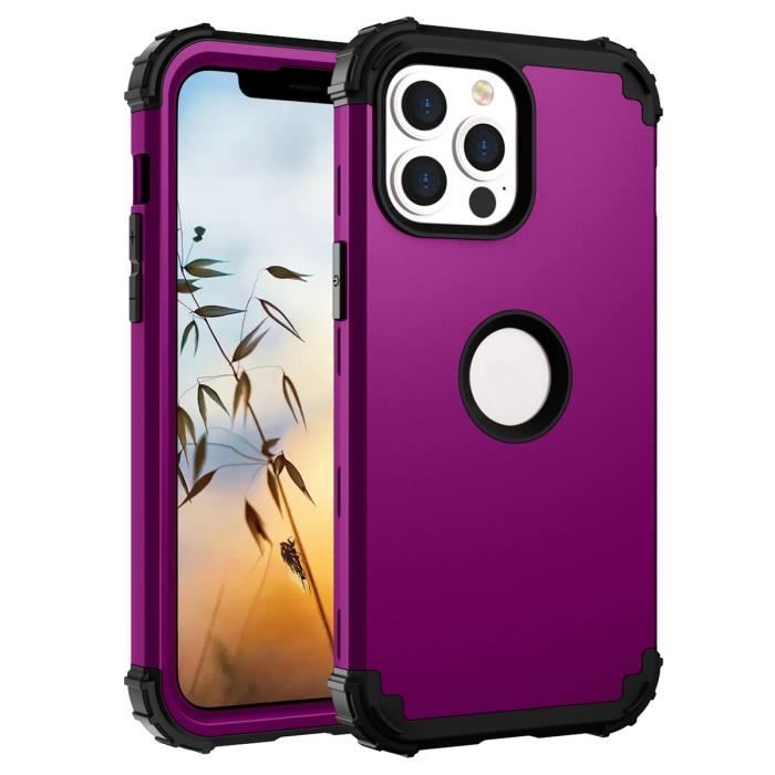 Apple iPhone 13 Pro Max L 3 en 1 - Violet Profond + Noir - Cdiscount ...