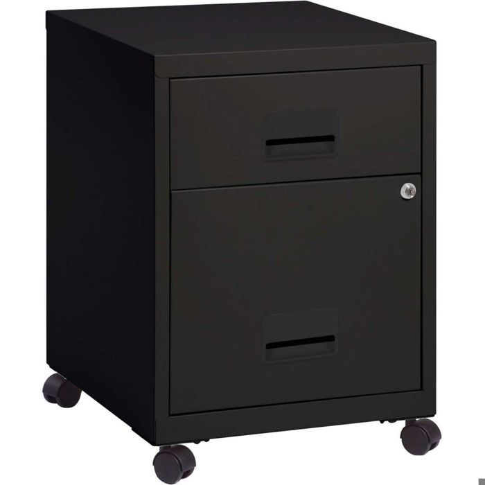 Caisson de rangement en acier 2 tiroirs noir mat - Cdiscount Maison