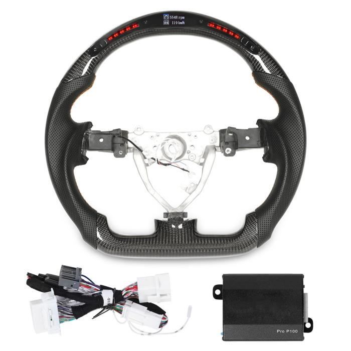 Qiilu Volant à LED en fibre de carbone Volant Performance LED, Volant ...