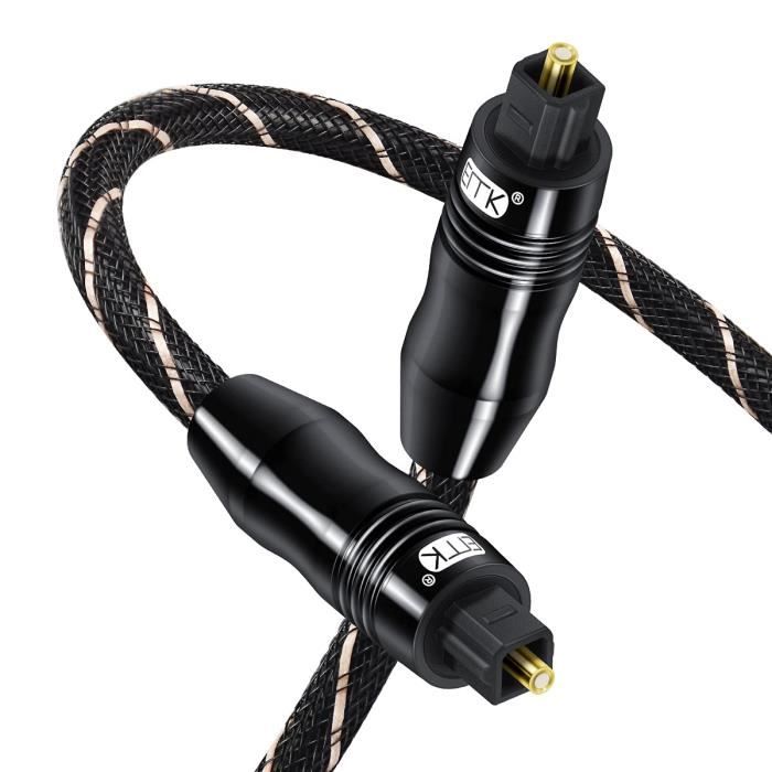 Câble Optique, Câble Optique Audio Numérique Spdif Câble Toslink Nylon ...