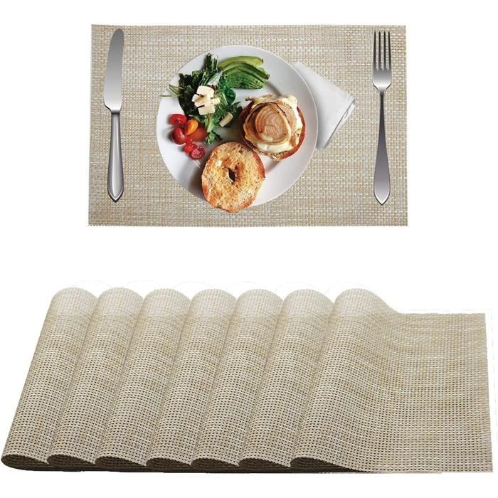 Thickoad Set de Table,Lot de 8 Sets de Table en PVC,Tressé Set de Table ...