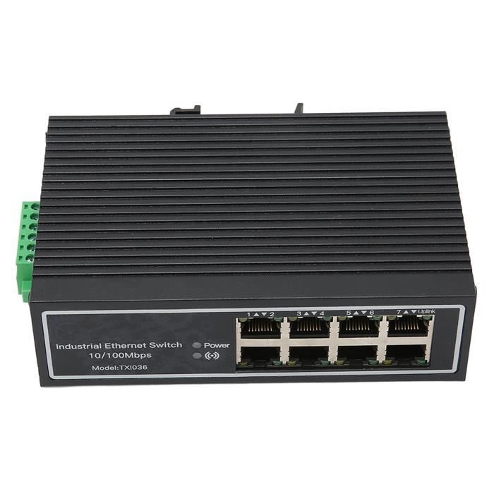 TMISHION Commutateur Gigabit Ethernet Commutateur Ethernet 8 ports -40℃ à 85℃ 10/100Mbps 1.5W ...