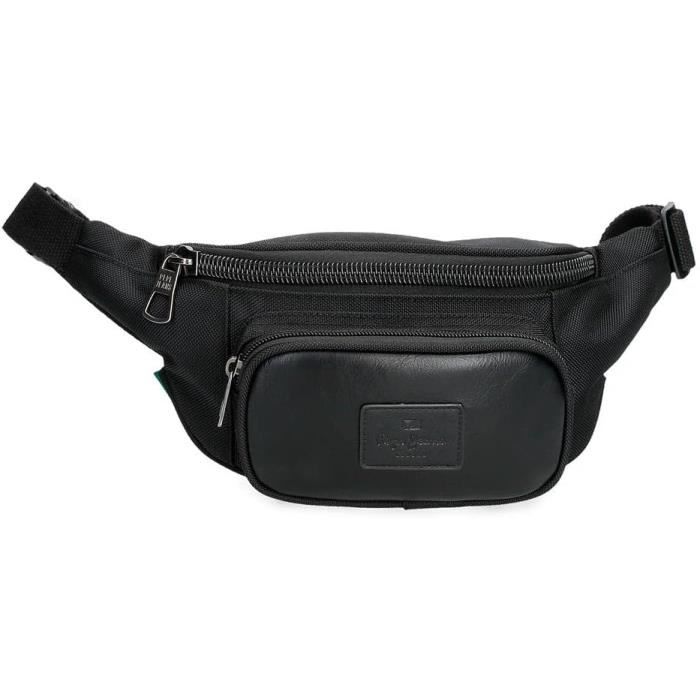 Sander Sac Banane Avec Poche Noire 30X13X5 Cm Polyester Avec Détails En ...