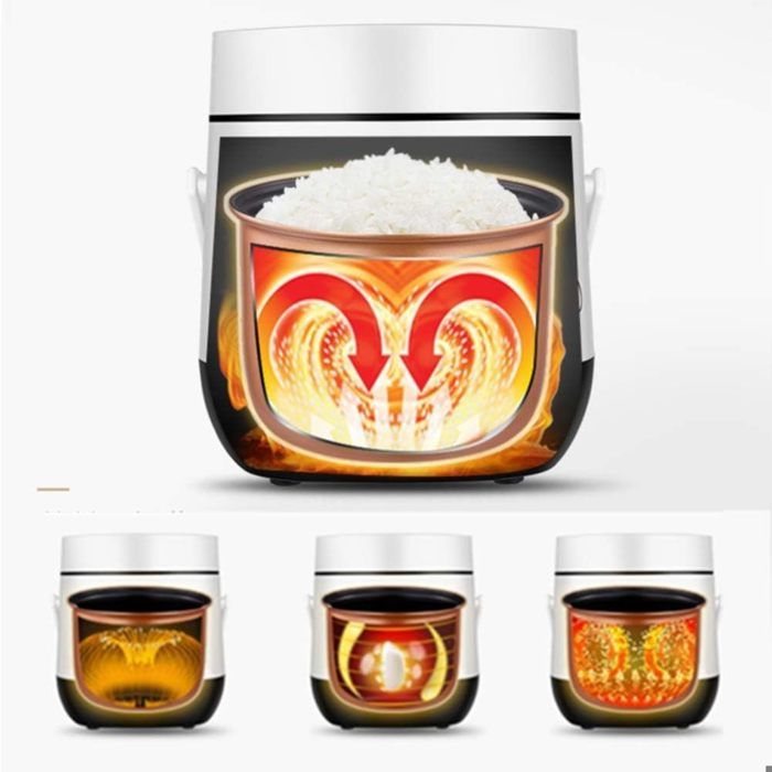 Cuiseur à riz double couche 1,2 L, 200 W, rose, en ABS, avec couvercle ...