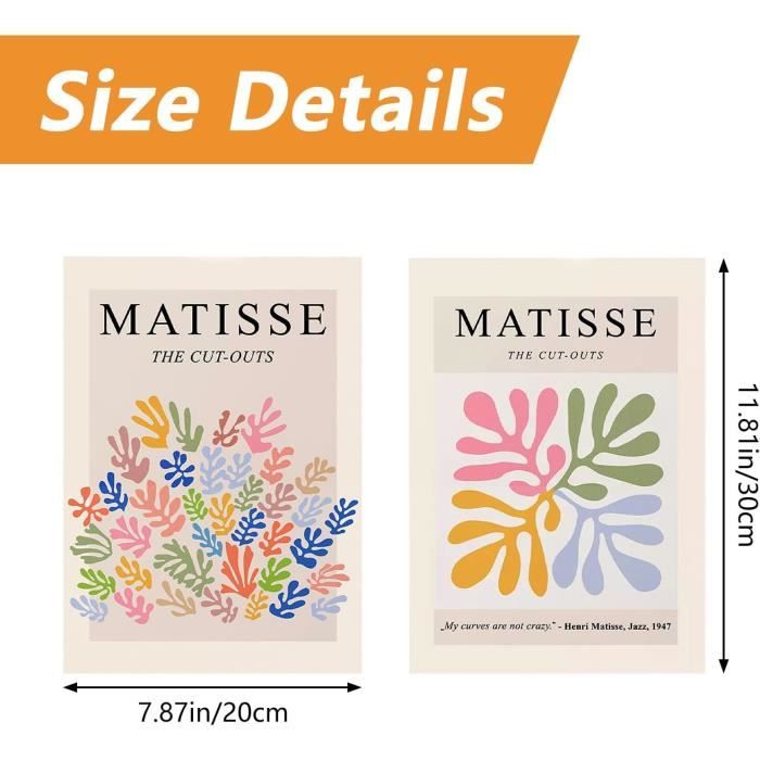 Matisse Lot De 8 Affiches D'Exposition D'Art Mural Henri Matisse 20,3 X ...