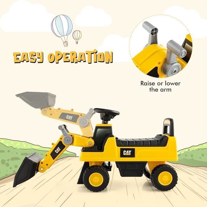 GOPLUS Porteur Bulldozer à Conduire pour Enfants 1-3 Ans avec Klaxon ...