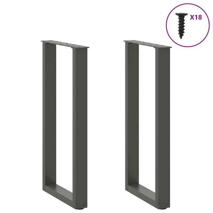 Pieds de table console - vidaXL - En U - Anthracite - Acier thermolaqué ...