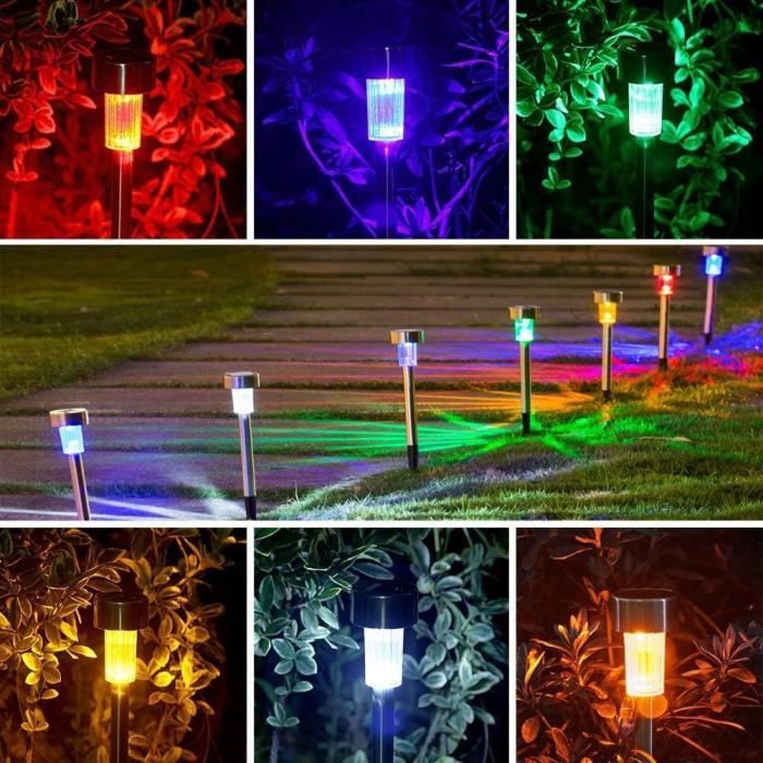 Lampes Solaire Exterieur Jardin Lot De 12 Lumiere Exterieur Jardin Led En Acier Inoxydable ...