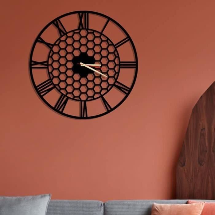 Nid D'Abeille Horloge Murale En Métal 60 Cm, Silencieux Sans Tic-Tac ...