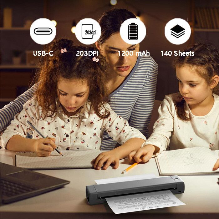 Imprimante Portable A4 Imprimante Bluetooth Thermique Mini Imprimante ...