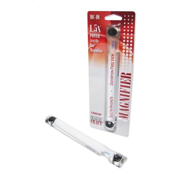 MagniCraft loupe réglette à mains libres, grossissement de 1,5x, avec aimants incorporés (MC-10 ...