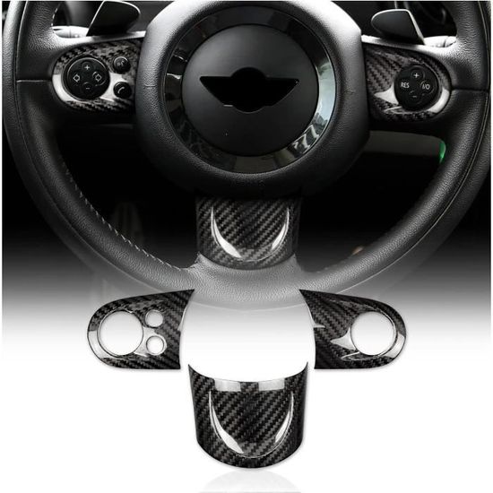 Autocollant En Fibre De Carbone Pour Volant De Voiture Pour Mini Cooper ...