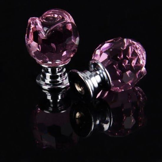 Evesun 20Mm 4 Pièces Verre Cristal Rose Rose Diamant Forme Bouton D ...
