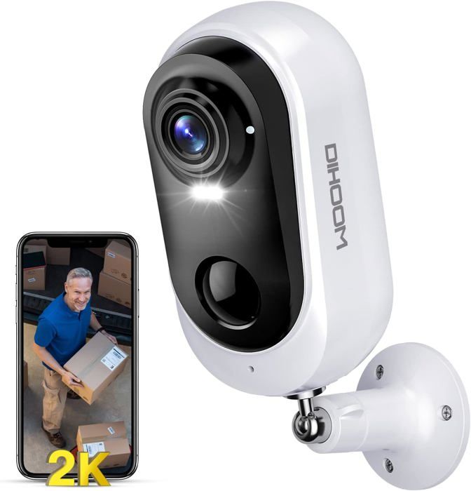 2K Camera Surveillance WiFi Exterieure sans Fil Batterie 3MP Caméra ...