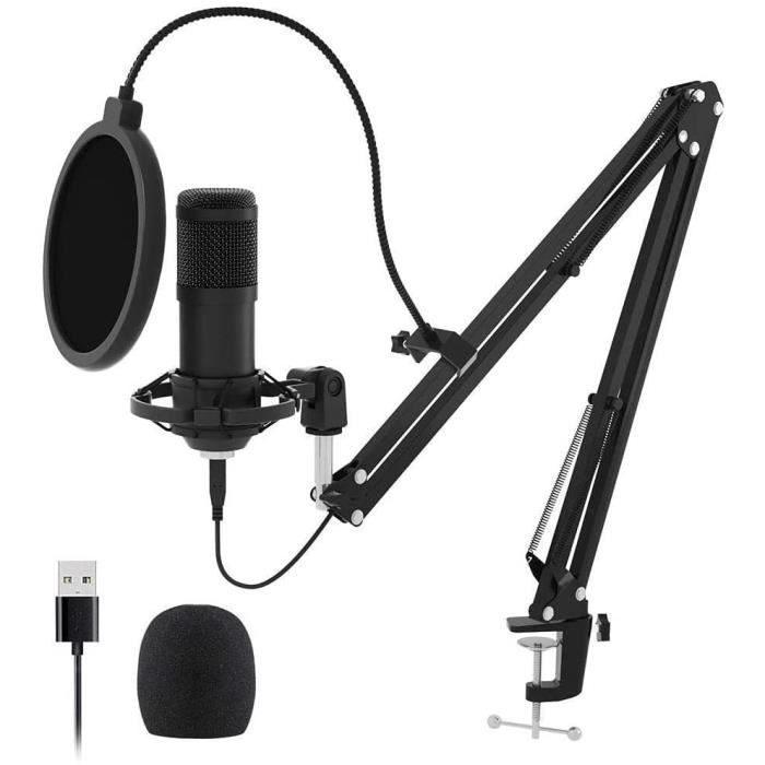 USB Microphone avec Bras Pc Micro à Condensateur Podcast avec Sortie ... USB Microphone avec Bras Pc Micro à Condensateur Podcast avec Sortie ...