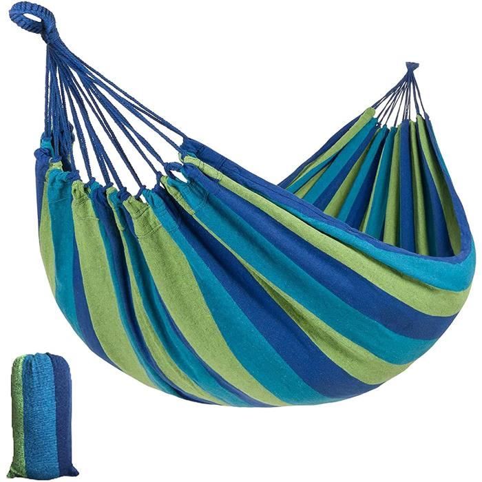 Hamac de camping double avec tissu en toile durable épaisse et nœud ...