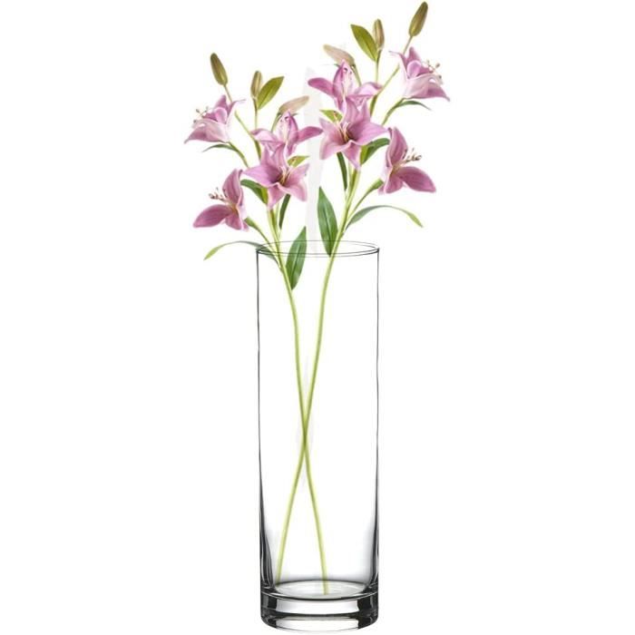 LI-Vase Fleur en Verre, 26,5cm Vase Elégant et Sophistiqué[96 ...