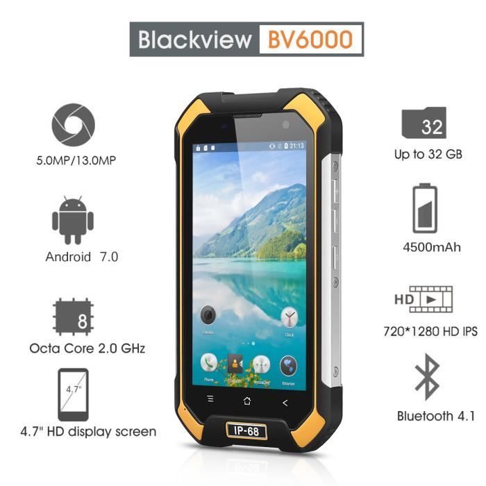 Blackview BV6000 3+32Go 4G Débloqué Smartphone Noir - Cdiscount Téléphonie