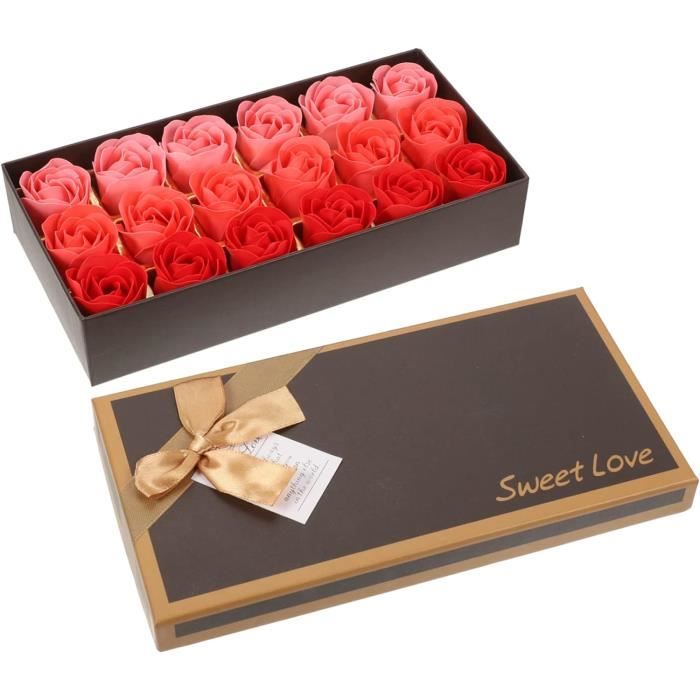 1 Boîte Savon Rose Roses Artificielles Rose Artificielle Fausse Fleur ...