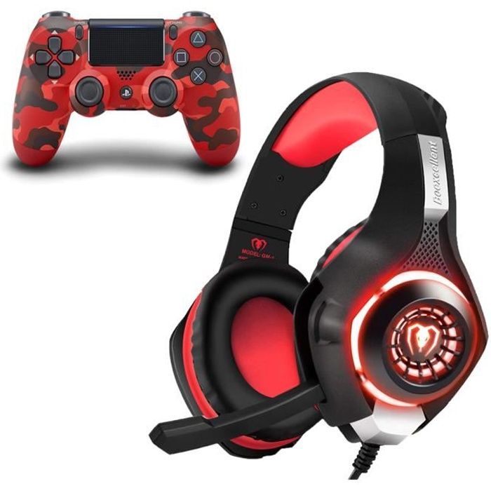 Pack Casque gamer et Manette Camouflage rouge pour PS4 - Cdiscount ...