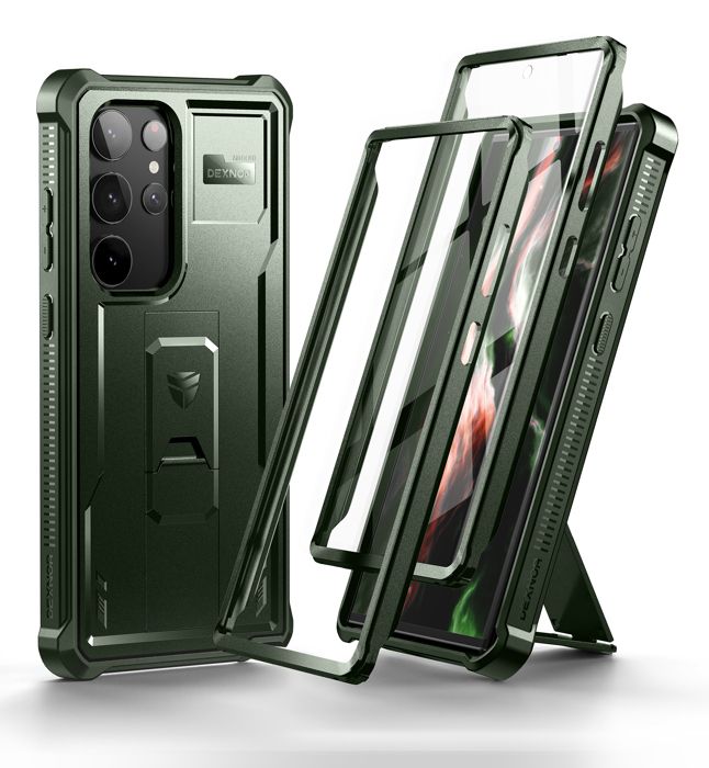 Dexnor Coque Complète Pour Samsung Galaxy S23 Ultra Double Cadre Avant