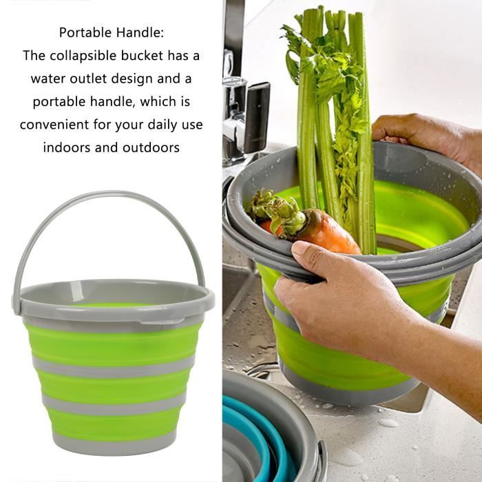 XXU Seau retractable,Seau à eau Pliable de 10L,Seau Retractable Portable pour Camping, Pêche ...