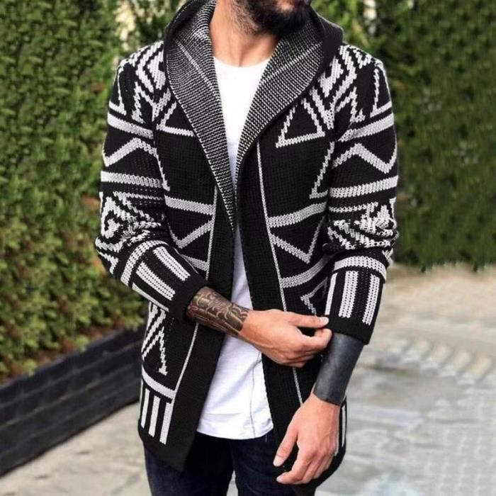 Gilet-cardigan,Pull tricoté à boutons pour homme, manteau, couleur unie, décontracté, Streetwear ...