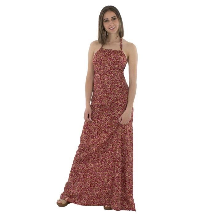 Robe longue bohème Coline Fuchsia - Cdiscount Prêt-à-Porter