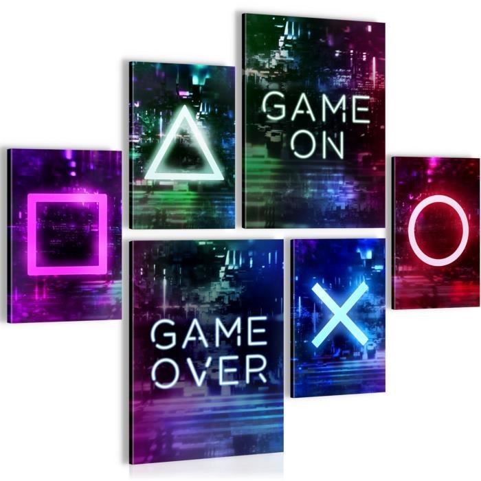 Novart Tableau Décoration Murale Game Play N021363a 6 Cadres 30x40 cm ...