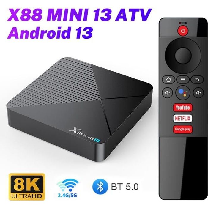 Boitier iptv X88 MINI 13 ATV Smart TV Box Android 13 double WiFi 6 HD ...