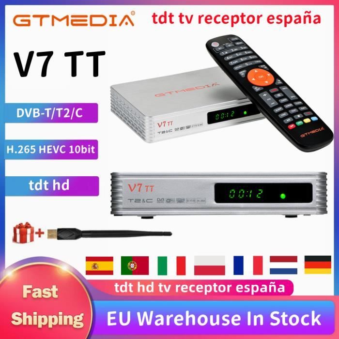 GTMEDIA-Récepteur TV numérique débarV7TT DVB-T-T2,tuner 10 bits,Full HD ...