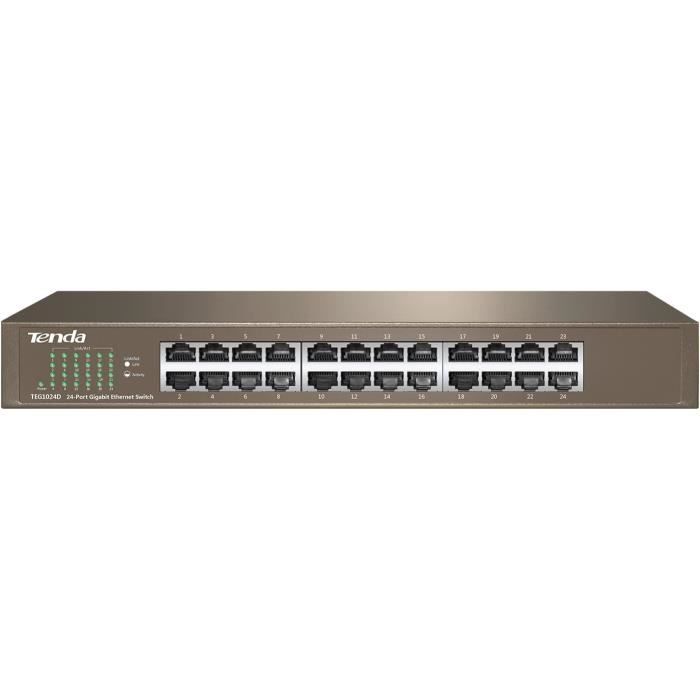 Switch Ethernet 24 Ports Gigabit, Switch Gigabit 10-100-1000 Mbps, Plug ...