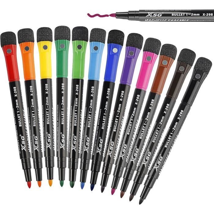 Marqueurs pour tableau blanc Stylos pour tableau blanc : 12 stylos ...