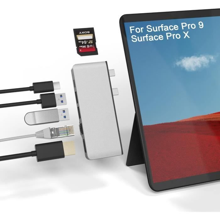 Station D'Accueil Surface Pro X Usb Avec 4K Hdmi, Avec Port Ethernet ...