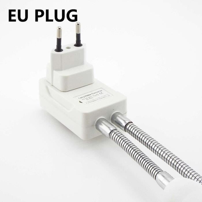 PIED DE LAMPE,EU PLUG--Adaptateur de support de base'ampoule double E27 ...